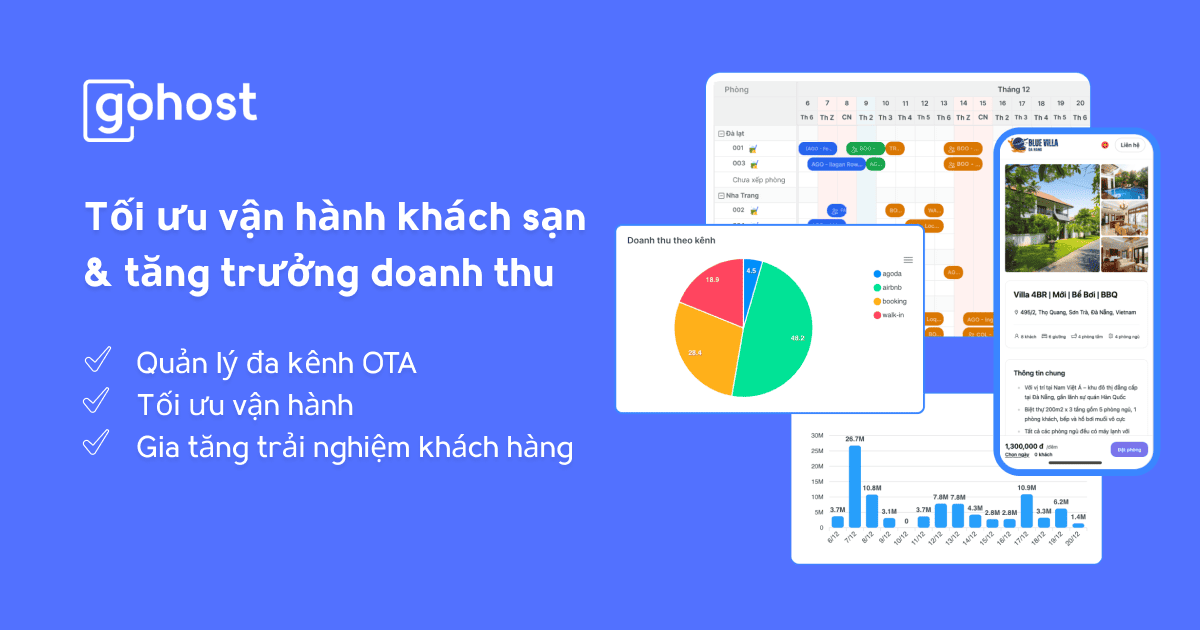 GoHost | Phần mềm quản lý khách sạn toàn diện: Tối ưu vận hành & doanh thu